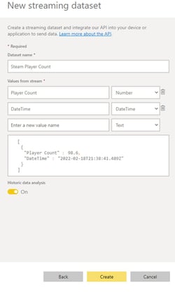 Learn About Real-Time Streaming Datasets in Power BI With Video Games!