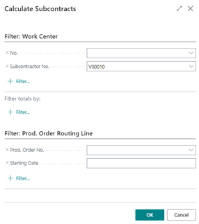 Subcontracting in Business Central